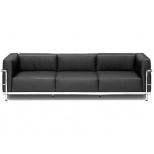 SOFÁ LC3 INOX 3 LUGARES - COURO NATURAL - Vitale Móveis